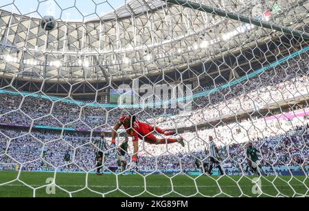 Argentina goalkeeper Emiliano Martinez fails to stop Netherlands' Wout ...