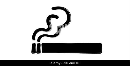 Cartoon no smoking day pictogram. Smoke cigarette tobacco or cigarettes ...