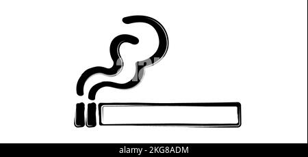 Cartoon no smoking day pictogram. Smoke cigarette tobacco or cigarettes ...