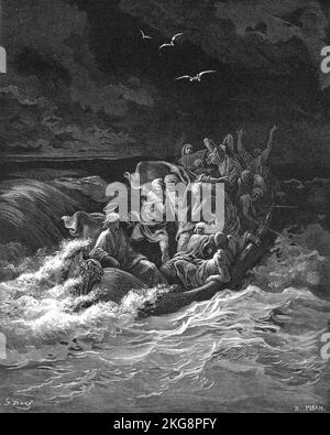 Illustration of Jesus Christ Stilling the Tempest (Mark IV.39) from the ...