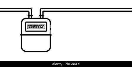 Cartoon gas or electricity meter counter. Technology electrical energy ...