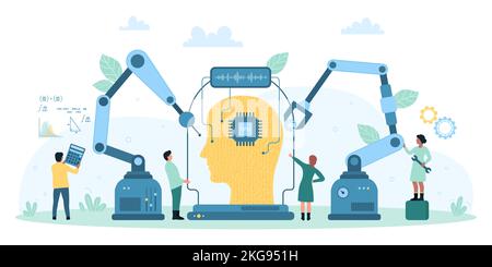 Tiny people learning artificial intelligence Stock Vector Image & Art - Alamy