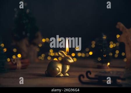 candle in the form of a rabbit symbol of 2023, chinese calendar year ...