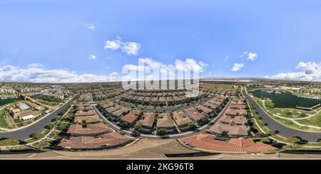 Aerial view of Hemet city in the San Jacinto Valley in Riverside County ...