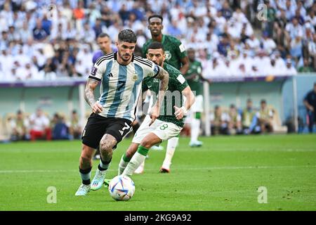 Doha, Qatar, 22/11/2022, Rodrigo De Paul of Argentina and Ali Al ...