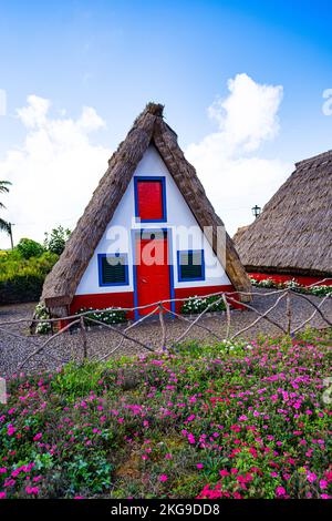 Preserved traditional country house Santana, Madeira Portugal. The ...