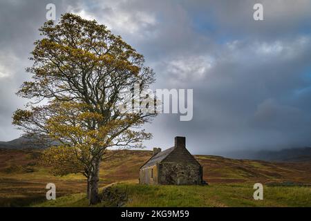 An autumnal HDR image of an old isolated croft at Lettermore on the ...