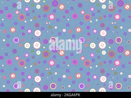 Cartoon sewing seamless buttons and scissors and pins pattern for ...