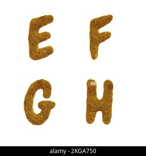 3D render of yellow sponge capital letter alphabet - letters X- Z Stock ...