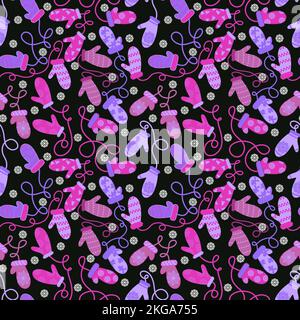 Winter warm kids gloves seamless Christmas weather pattern for wrapping ...