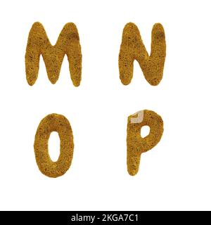3D render of yellow sponge capital letter alphabet - digits 0- 2 Stock ...