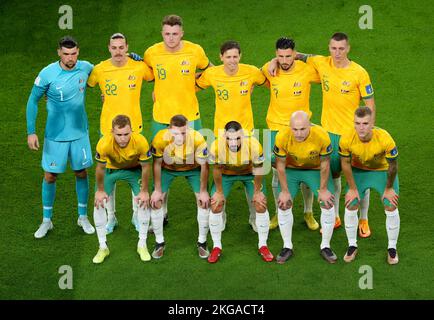 Australia goalkeeper Mathew Ryan and Jackson Irvine salute the fans ...