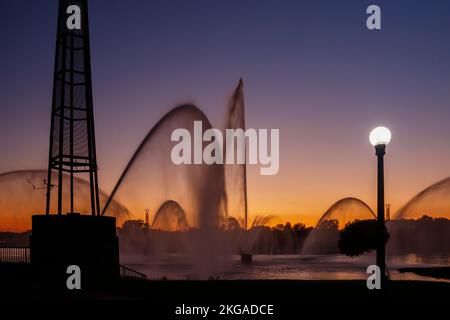 Water fountains in the river at the confluence of the Mad River and ...