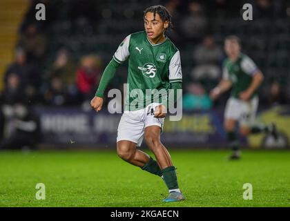 Plymouth Argyle midfielder Caleb Roberts (49) during the Papa John's ...