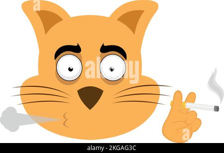 Cat smoking vector illustration Stock Vector Image & Art - Alamy