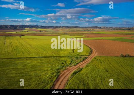 Aerial roads and paths. Colourful Country road Stock Photo - Alamy