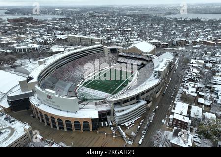 A general overall aerial view of Camp Randall Stadium, Wednesday, Nov ...