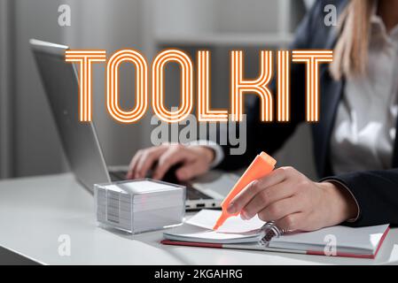 Inspiration showing sign Toolkit, Concept meaning set of tools kept in ...