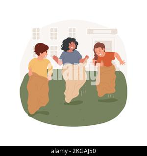 Children jumping sacks at school Stock Vector Image & Art - Alamy