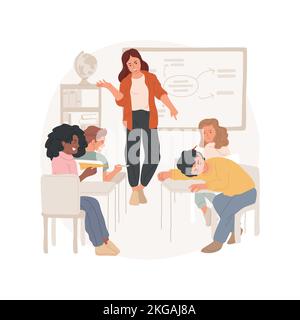 Classroom discipline isolated cartoon vector illustration set. List of ...