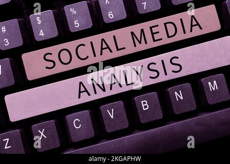Conceptual display Social Media Analysis, Word Written on collecting ...