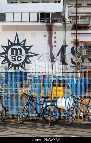 The cruise ship MSC Euribia is seen during its construction at the ...