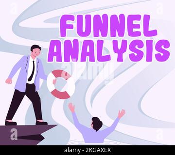 Handwriting text Funnel Analysis. Business overview mapping and ...