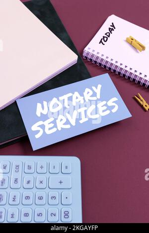 Writing displaying text Notary Services, Word Written on services ...