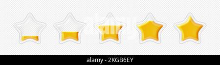 Star rating animation. Cartoon full and empty life indicator asset for ...