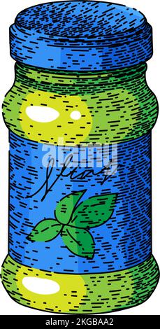 pesto bottle sketch hand drawn vector Stock Vector Image & Art - Alamy