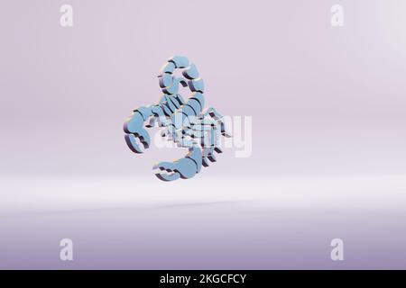 Beautiful illustration blue zodiac Scorpio symbol icons on a bright ...