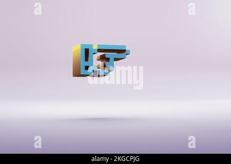 Beautiful illustration blue Pixel Arrow UP symbol icons on a bright ...