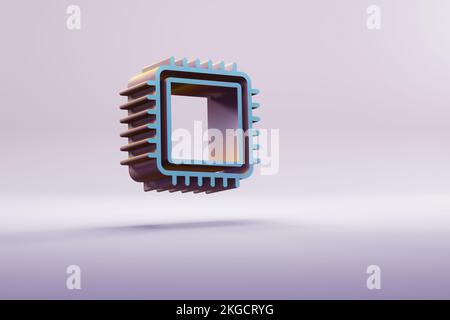 Beautiful illustration CPU driver symbol icons on a bright pink ...