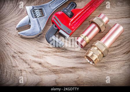 Copper water pipe wrench nipple hose connectors adjustable key on ...
