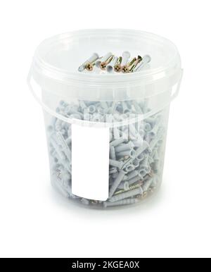 Isolated bucket of screw Stock Photo - Alamy