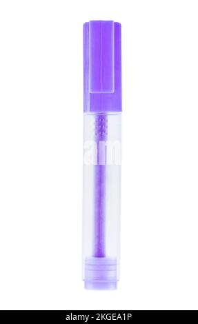 One purple marker on white background, top view Stock Photo - Alamy