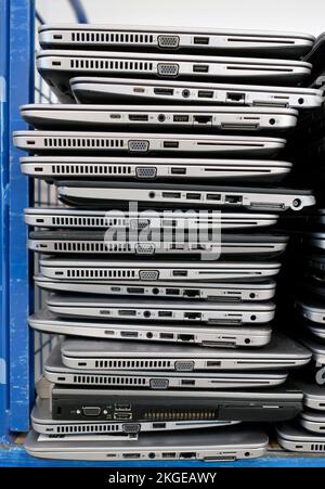 Electronic waste - stack of laptops to be discarded Stock Photo - Alamy