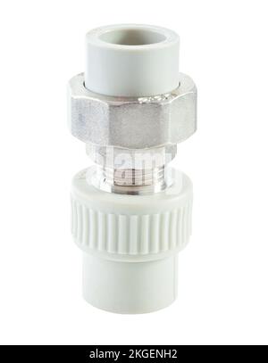 Pipe connector isolated on the white Stock Photo - Alamy