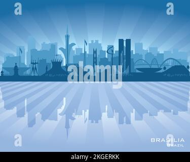 Brasilia Brazil city skyline vector silhouette illustration Stock ...