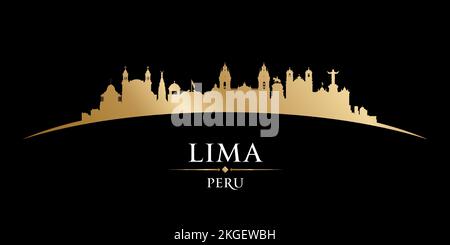 Lima Peru city skyline vector silhouette illustration Stock Vector ...