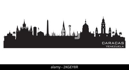 Outline Caracas Venezuela City Skyline with Colored Historic Buildings ...