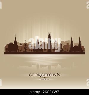 Georgetown Guyana city skyline silhouette. Vector illustration Stock ...