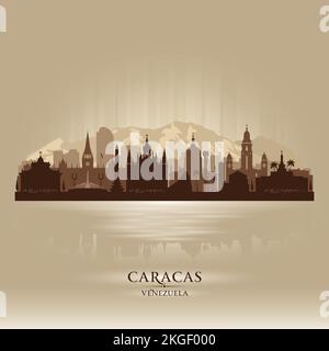 Caracas Venezuela city skyline vector silhouette illustration Stock ...