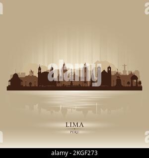 Lima Peru city skyline vector silhouette illustration Stock Vector ...