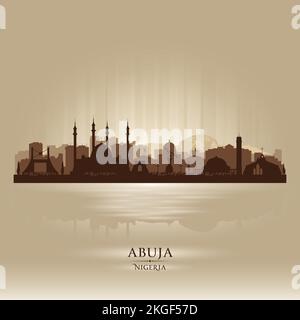 Abuja Nigeria city skyline vector silhouette illustration Stock Vector ...