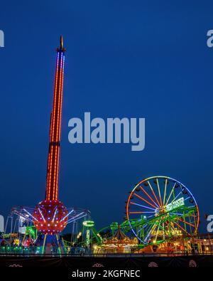 Bukit Jalil, Malaysia - Aug 16, 2022 Euro Fun Park fun fair at night ...