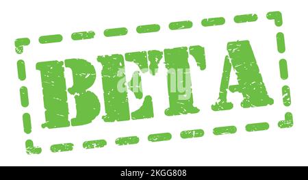 BETA text written on green grungy stamp sign Stock Photo - Alamy