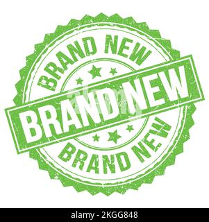 BRAND NEW text written on green grungy stamp sign Stock Photo - Alamy