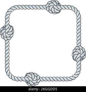 Set of hexagonal rope frame isolated on white background Stock Vector ...