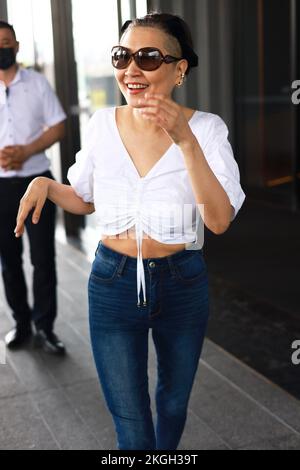 Chinese singer Zhang Qiang appeared at a hotel in Changsha City, south ...